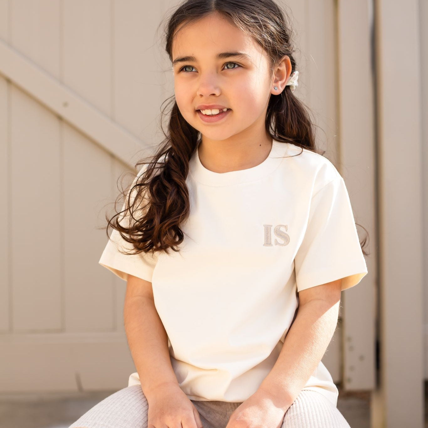 Initial Vanilla Name Tshirt - Embroidered – Indi Elle Designs